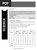 NGSA Practice Test Science Paper 1 - 29th March, 2025 | PDF | Blood | Foods