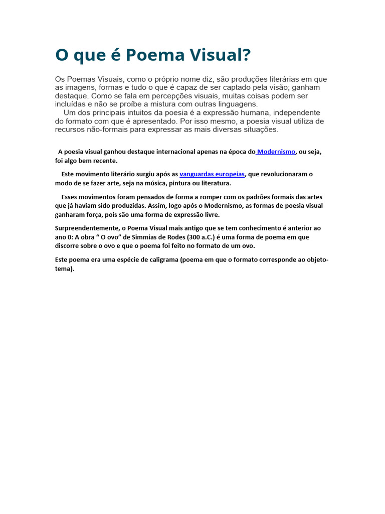 O Que é Poema Visual Pdf