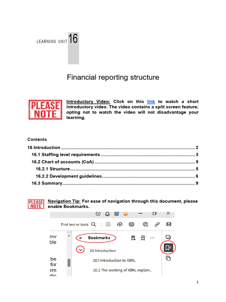 Learning Unit 16 - Financial Reporting Structure | PDF | Financial ...