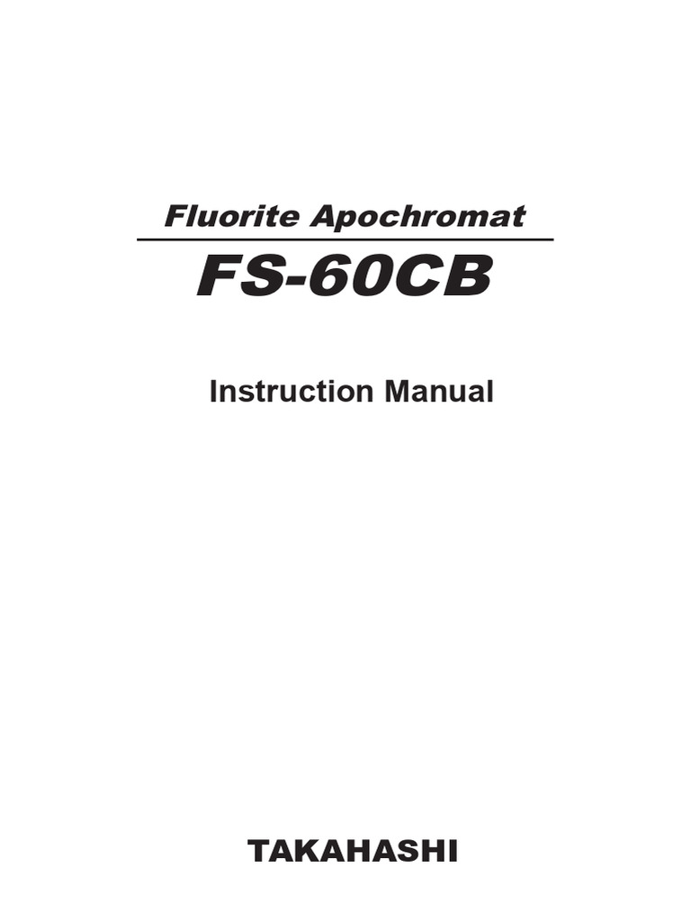FS-60CB Instruction Manual EN | PDF | Optics | Electromagnetic Radiation