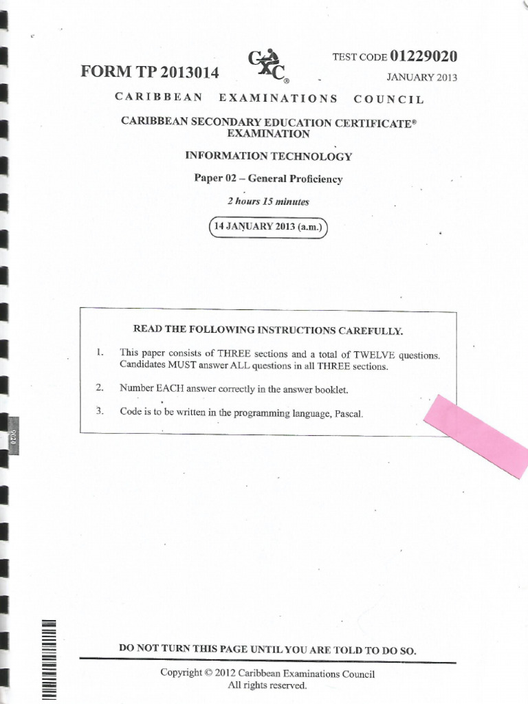 Csec May 2013 | PDF