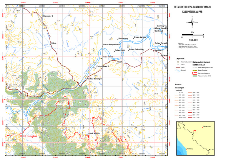 Peta Kontur Desa Rantau Berangin | PDF