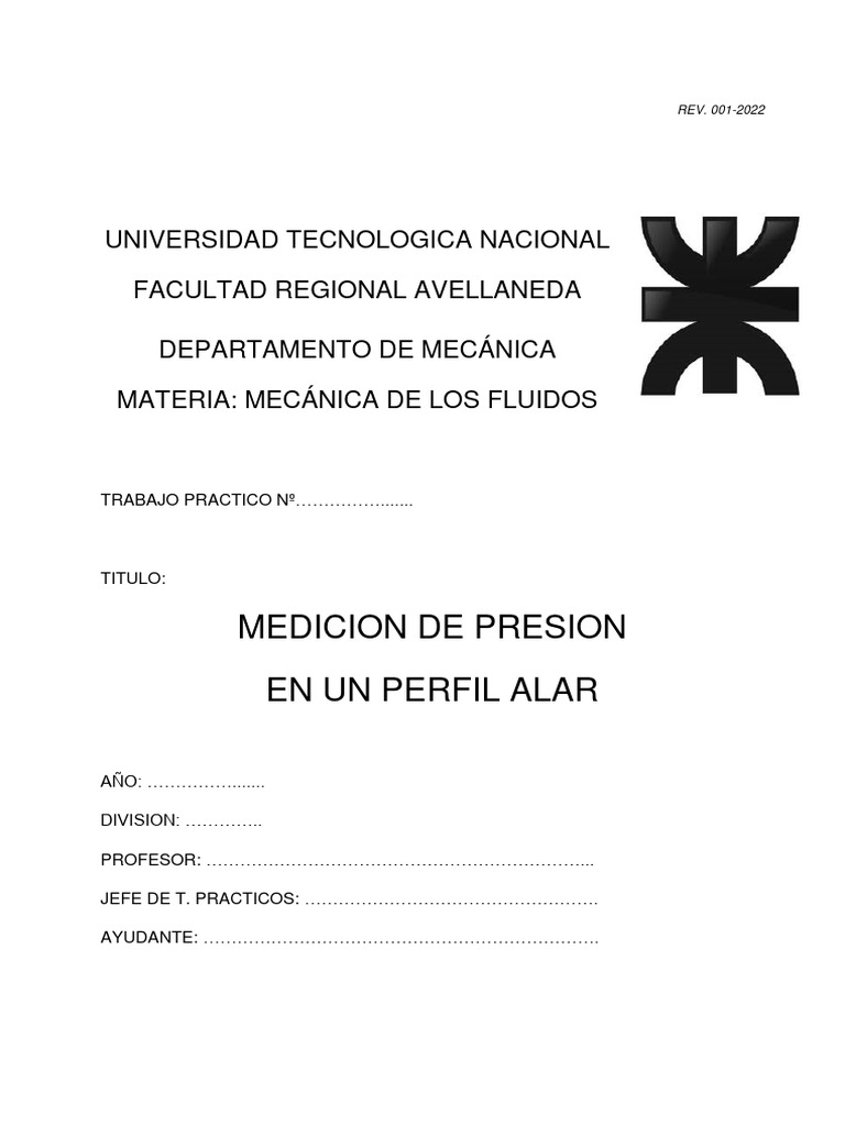 Medición de Presión en Perfil Alar | PDF | Levantar (Fuerza ...
