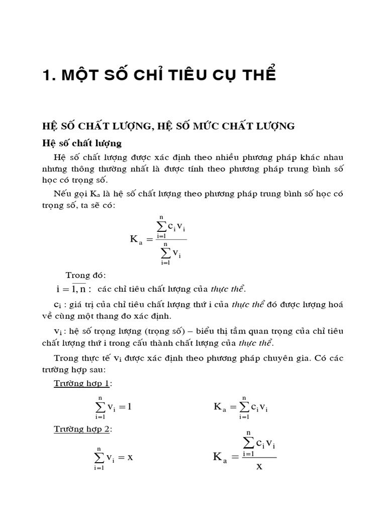 Chi Tieu Chat Luong | PDF