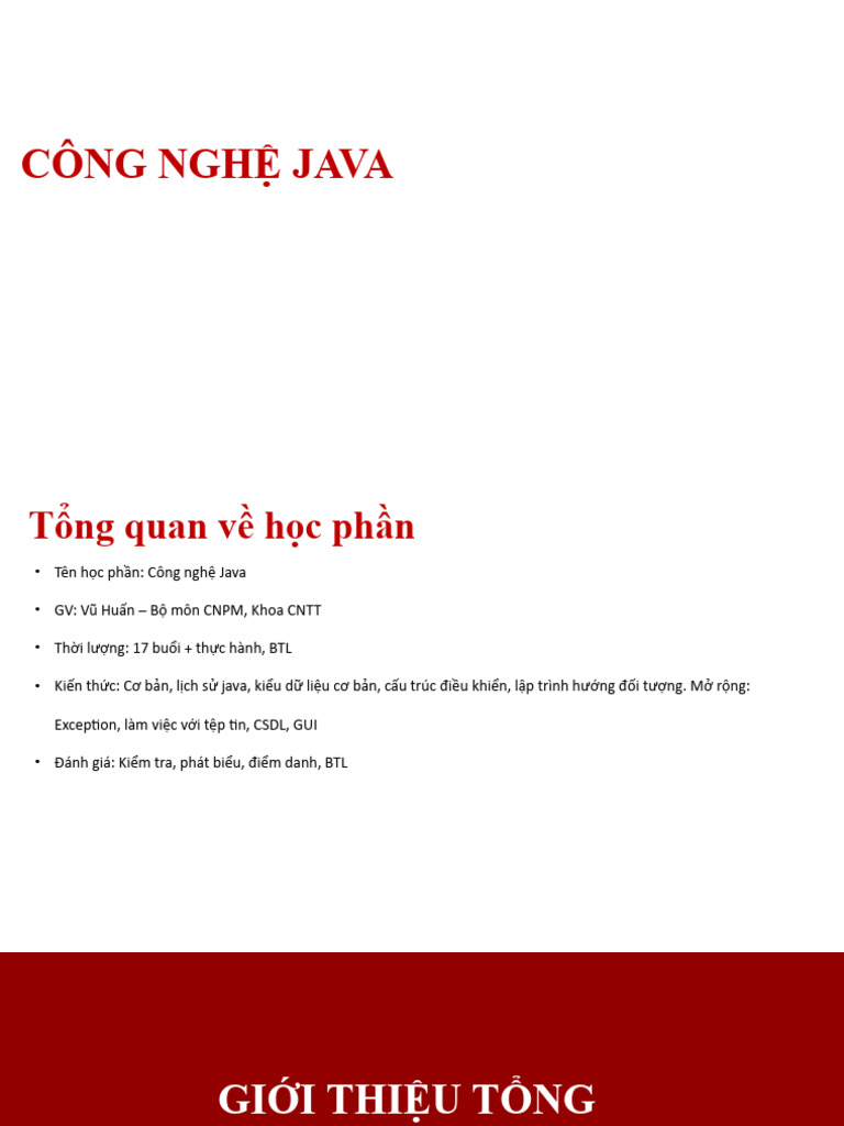 Java - B1 - Tong Quan | PDF