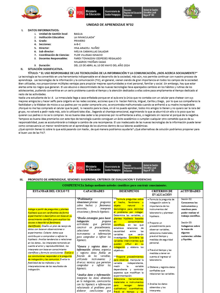 U2 S2 1°cyt 2024 | PDF | Importar | Organismos