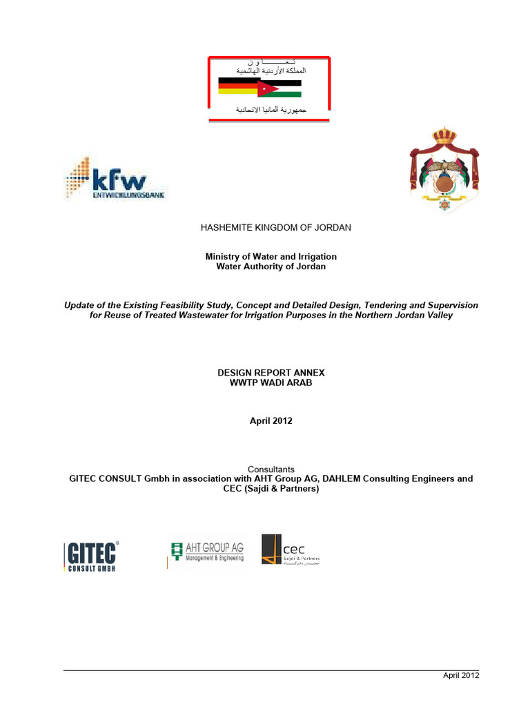 Wadi Arab WWTP Hydraulic Design Report | PDF | Reynolds Number | Gas ...