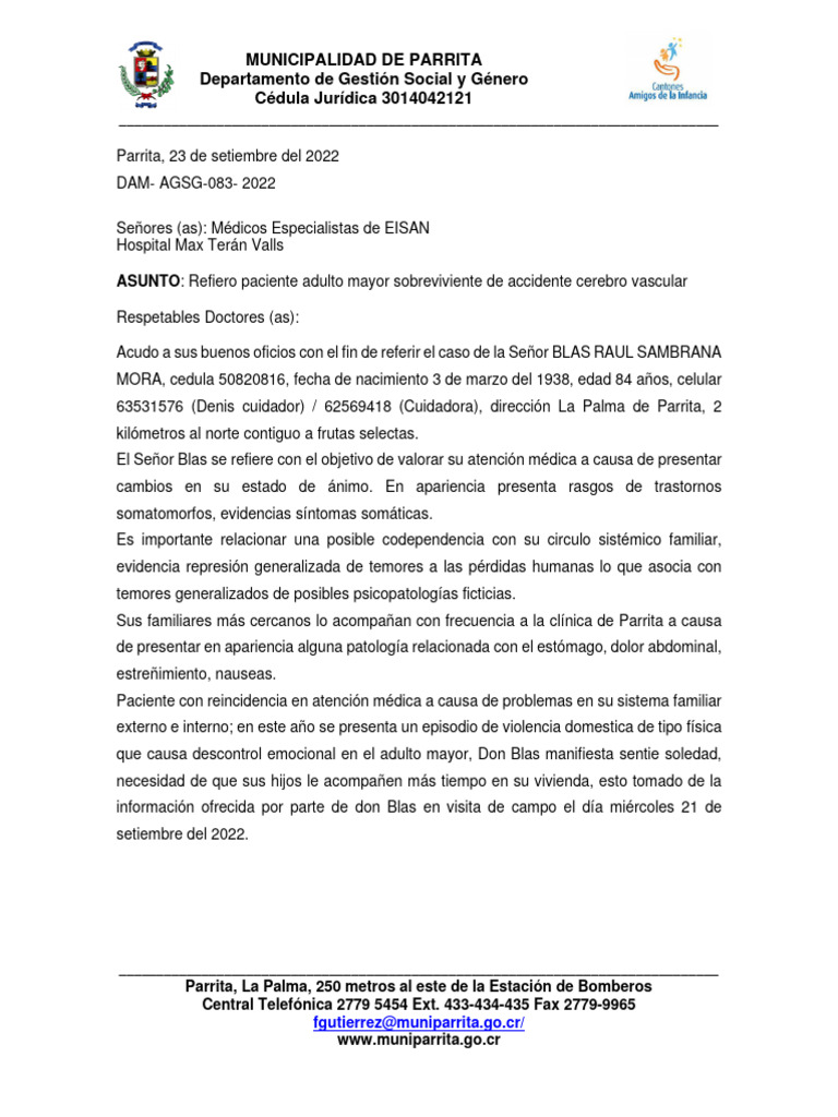 Oficio 083 - 2022 Referencia A Eisan Blas Raul Sambrana | PDF ...