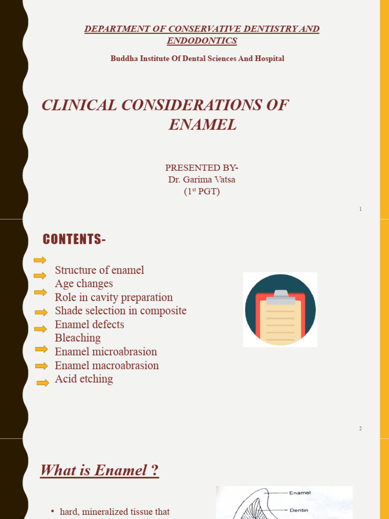 Clinical Considerations of ENAMEL | Download Free PDF | Tooth Enamel ...