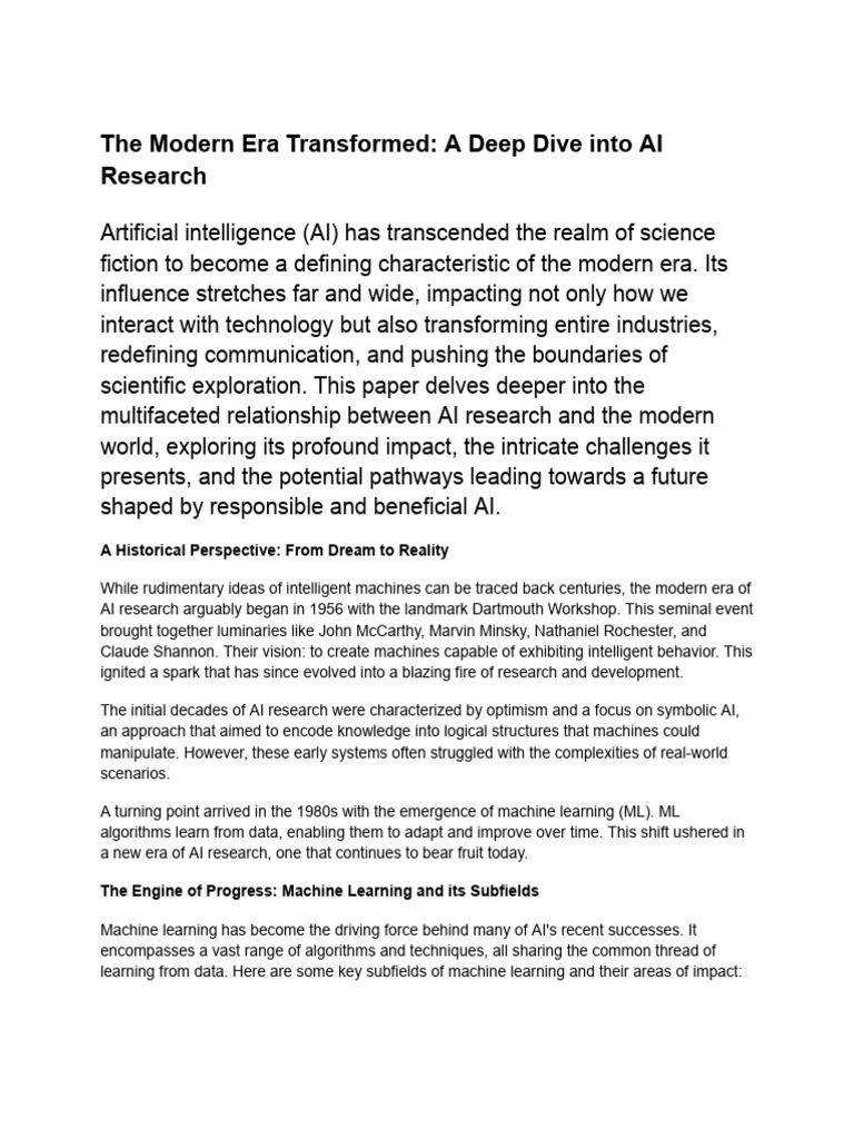 The Modern Era Transformed_ A Deep Dive into AI Research | PDF ...