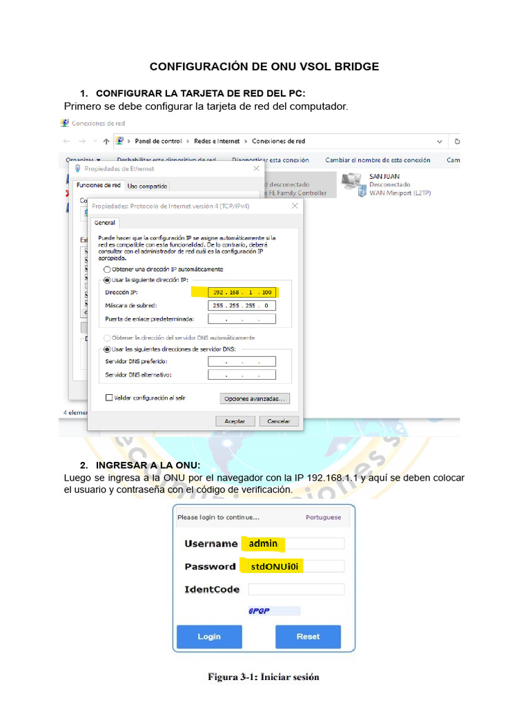Configuración de Onu Vsol Bridge | PDF