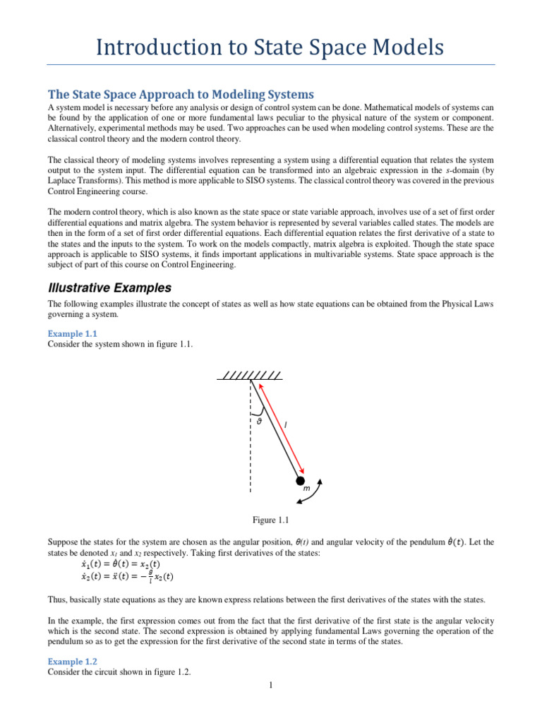 01 State Space Introduction | Download Free PDF | Eigenvalues And ... 01 State Space Introduction | Download Free PDF | Eigenvalues And ...