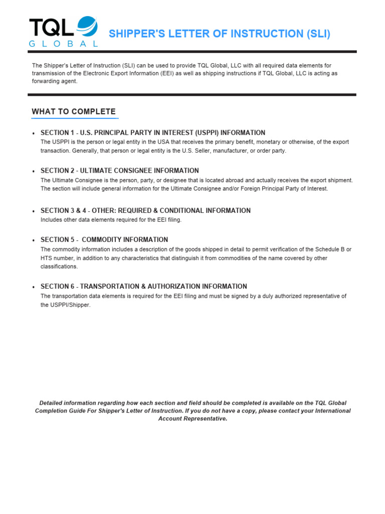 TQL Global SLI - Final (230102) | PDF