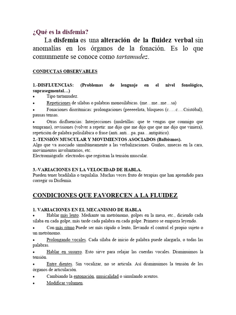 Qué Es La Disfemia | PDF | Tartamudeo | Sílaba