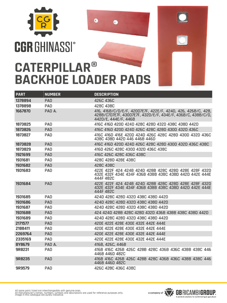 Backhoe Loader Pads | PDF | Construction Equipment | Heavy Equipment