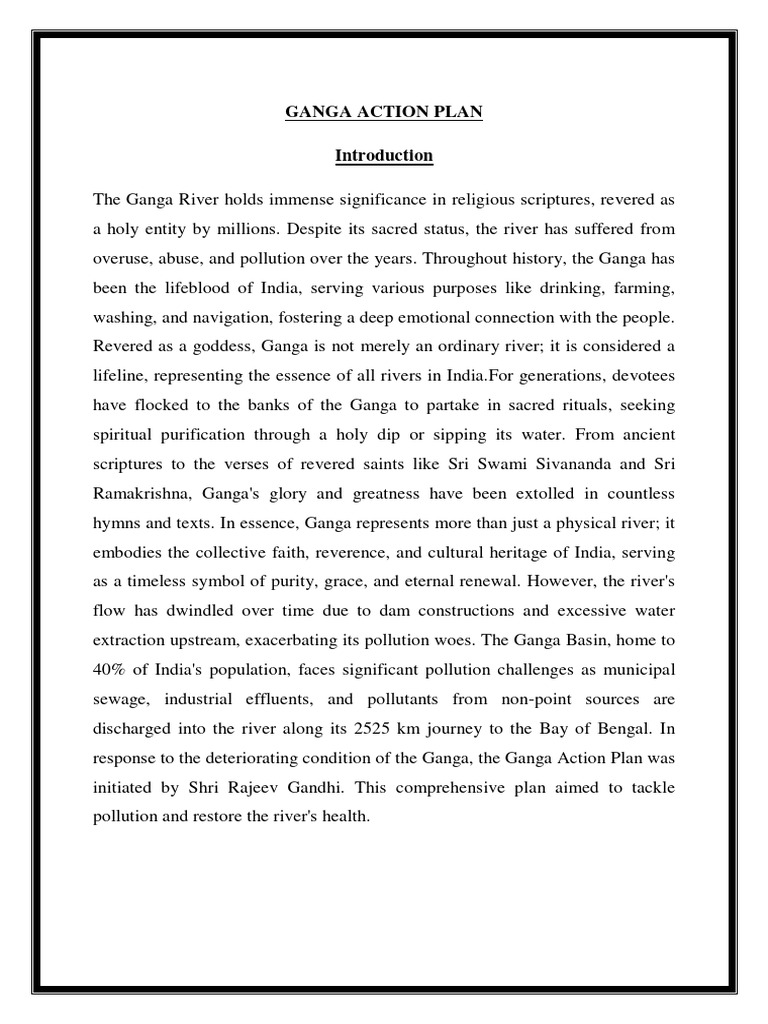 Ganga Action Plan | Download Free PDF | Pollution | Sewage Treatment