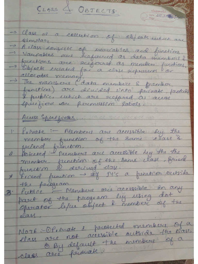 Class and Objects | PDF