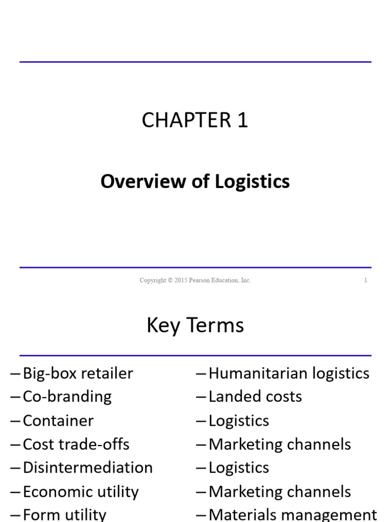 Intro to logistics LOGS101 slides | PDF | Logistics | Procurement