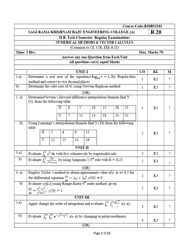Ii R20 Ce Model Papers | PDF | Bending | Pump