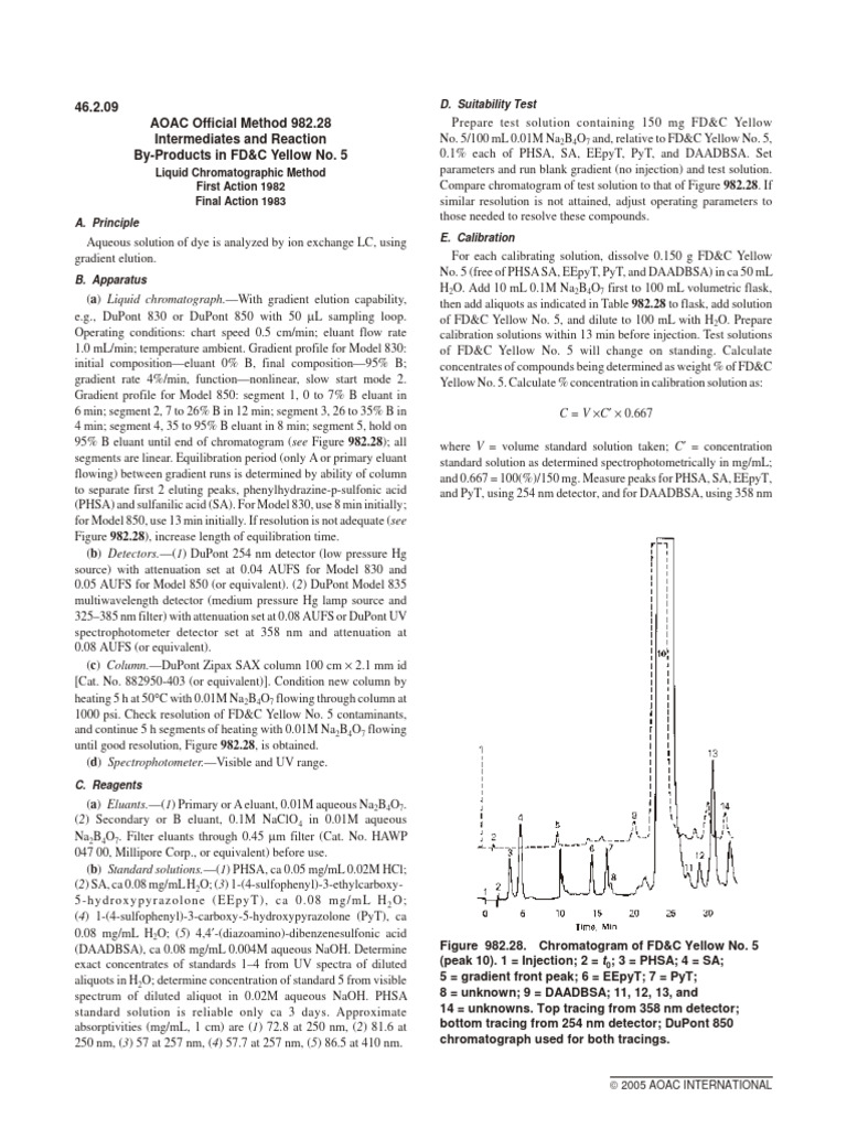 Intermediates and Reaction By-Products in FD&C Yellow No. 5 | PDF ...