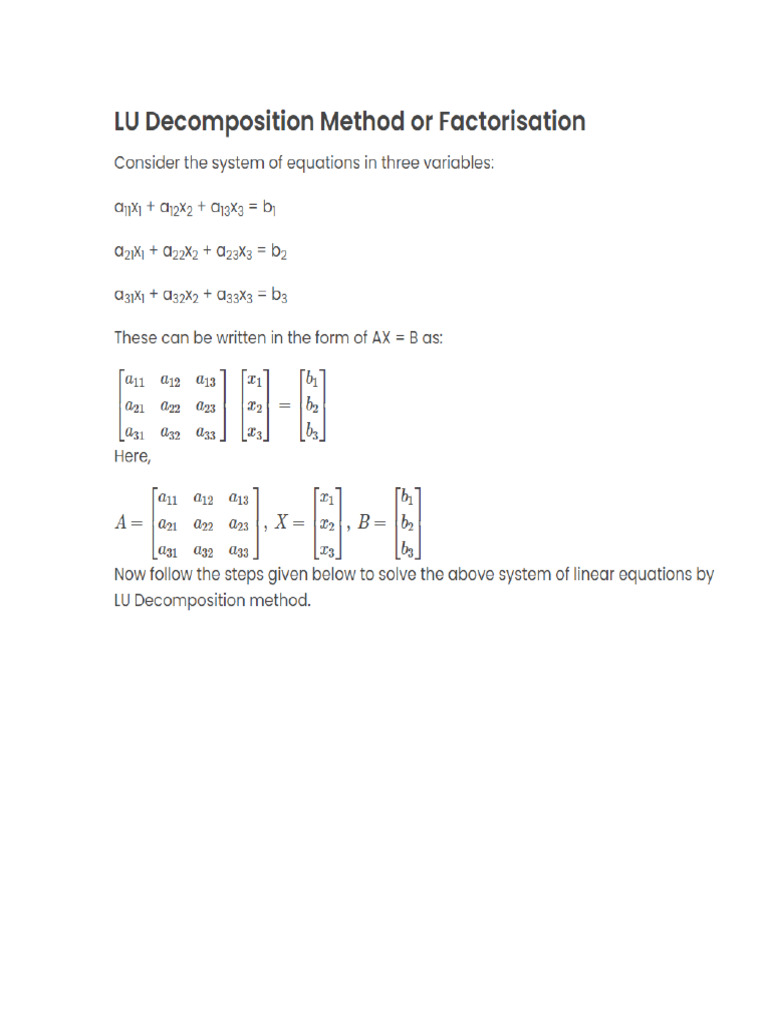 LU Decomposition | PDF