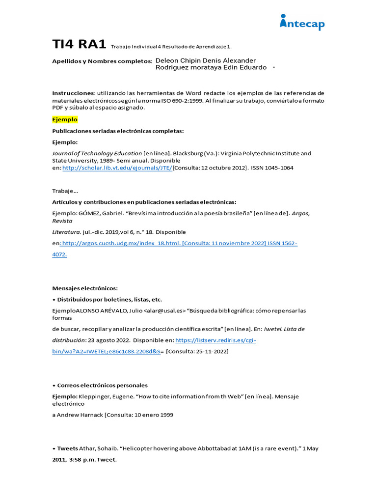 Ti4 Ra1: Denis Alexander Deleon Chipín Edin Rodriguez Morataya Denis Alexander Deleon Chipín | PDF