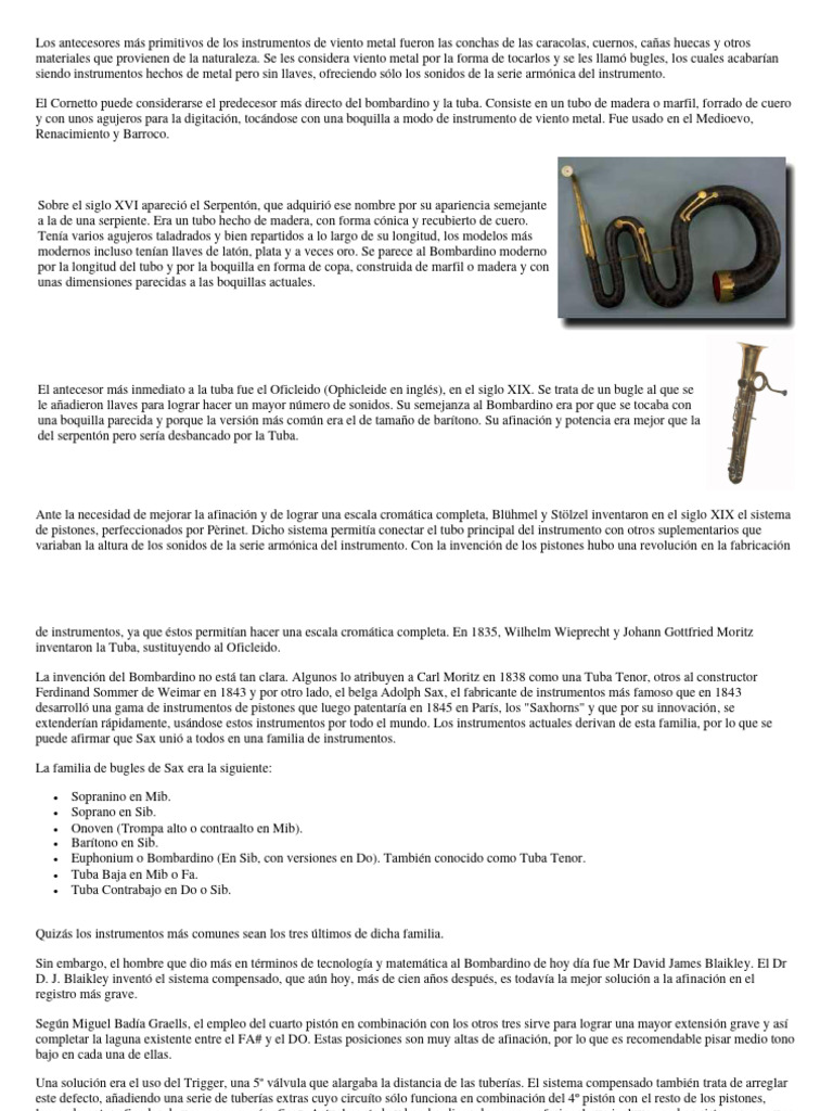 Origen Bombardi | PDF | Tuba | Instrumentos de latón