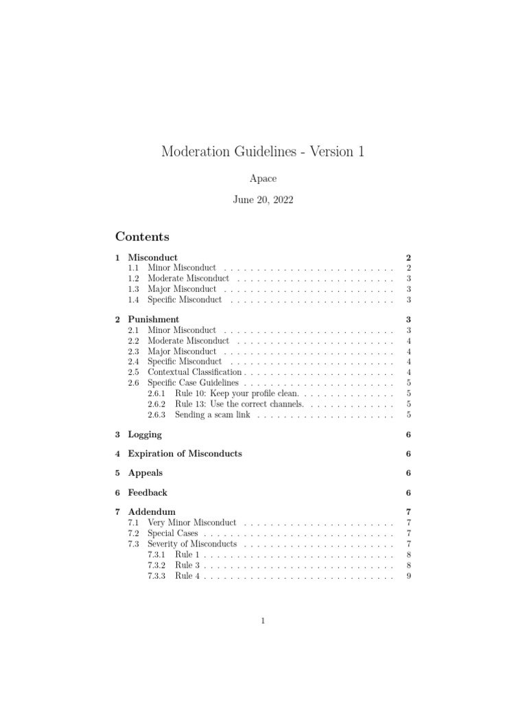 Moderation Guidelines - Version 1 | PDF | Internet Forum | Cyberspace