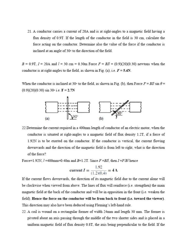 Electromagnetic Force and Induced EMF Calculations | PDF | Inductor ...
