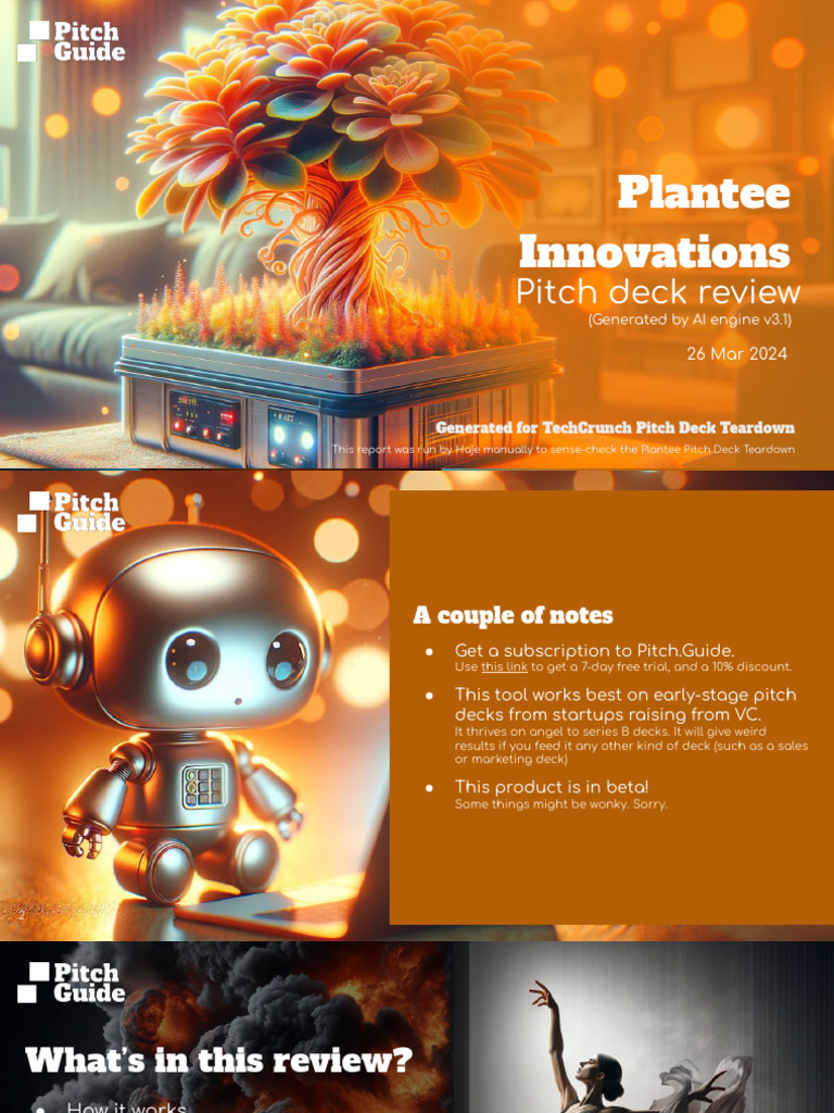 Plantee Innovations Pitch Deck Review by Pitch Guide (Generated 2024-03-26) | PDF | Startup ...