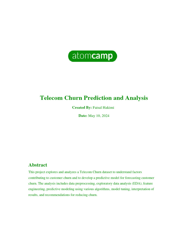 Telecom Churn Analysis and Prediction | PDF | Data Analysis | Applied ...