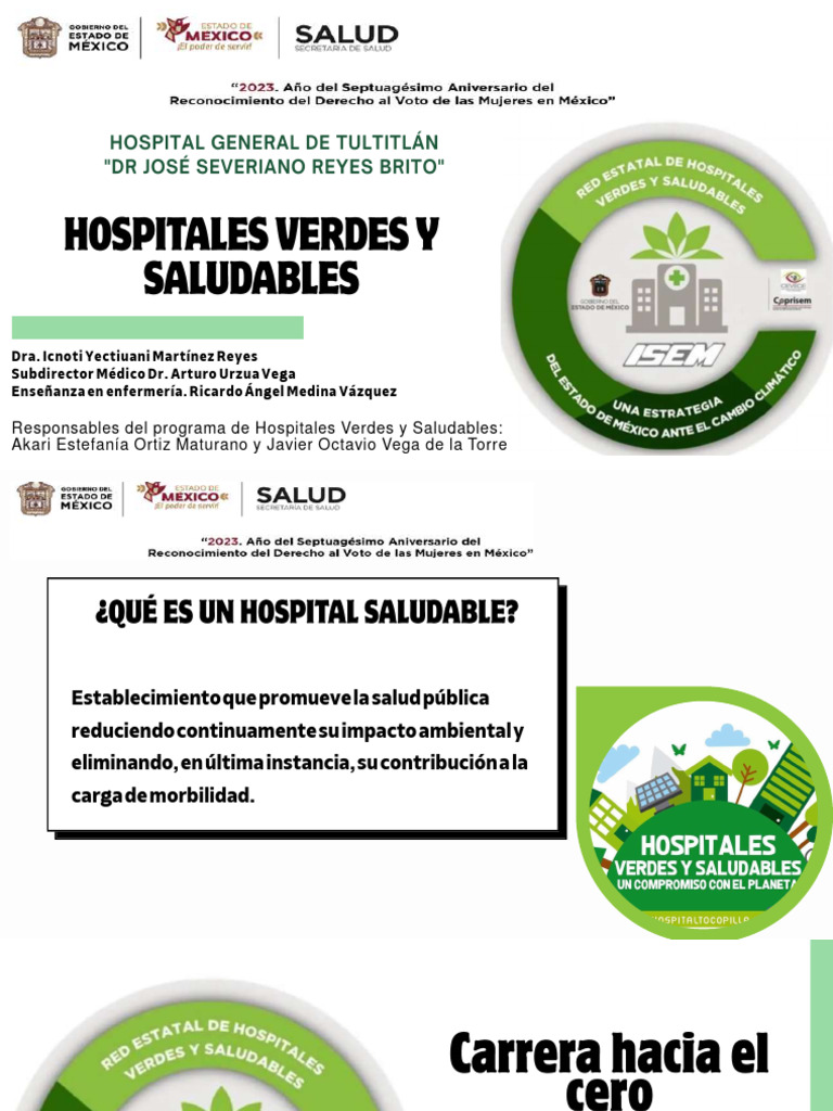 Hospitales Verdes y Saludables - HGT | PDF