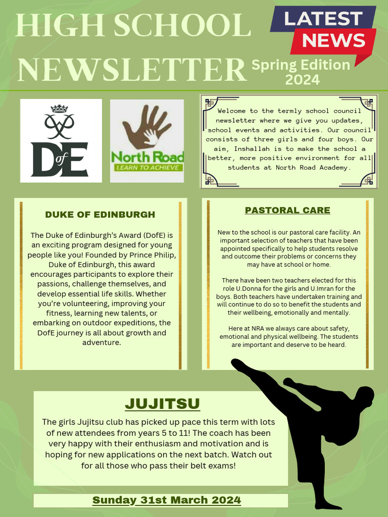 High School Newsletter: Spring Edition 2024 | PDF | Wellness