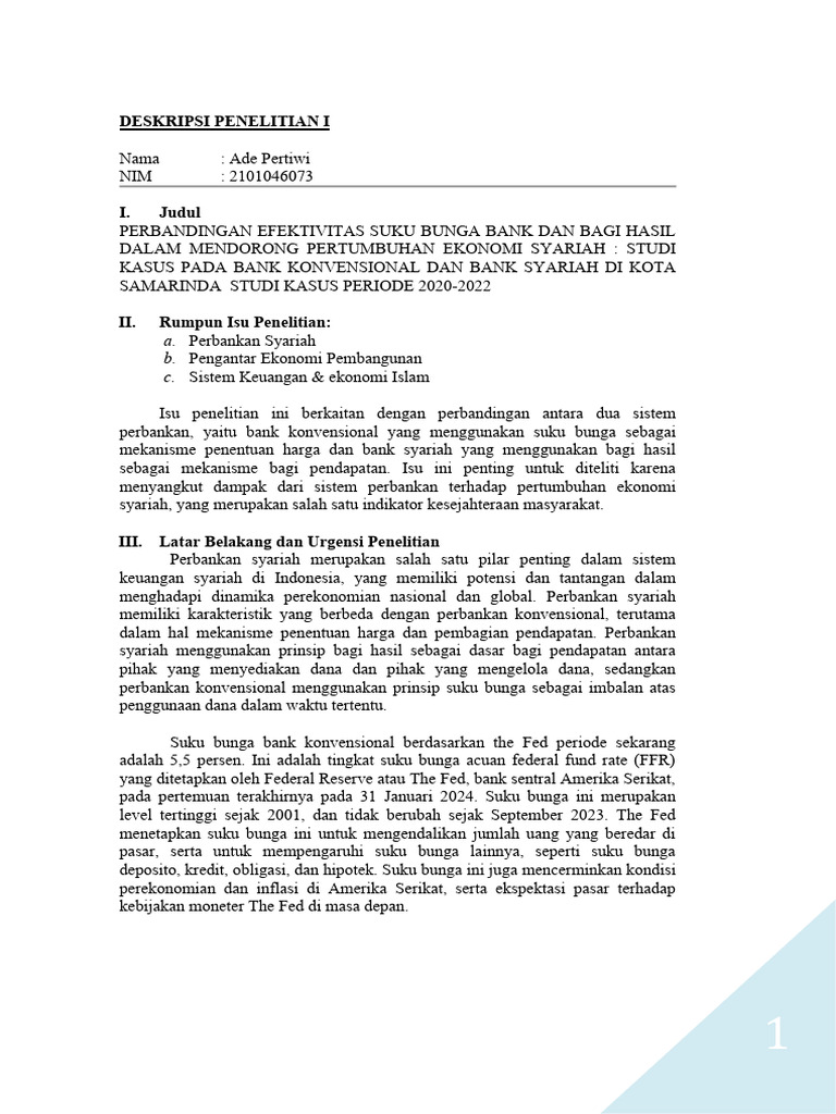 Efektivitas Suku Bunga vs Bagi Hasil | PDF