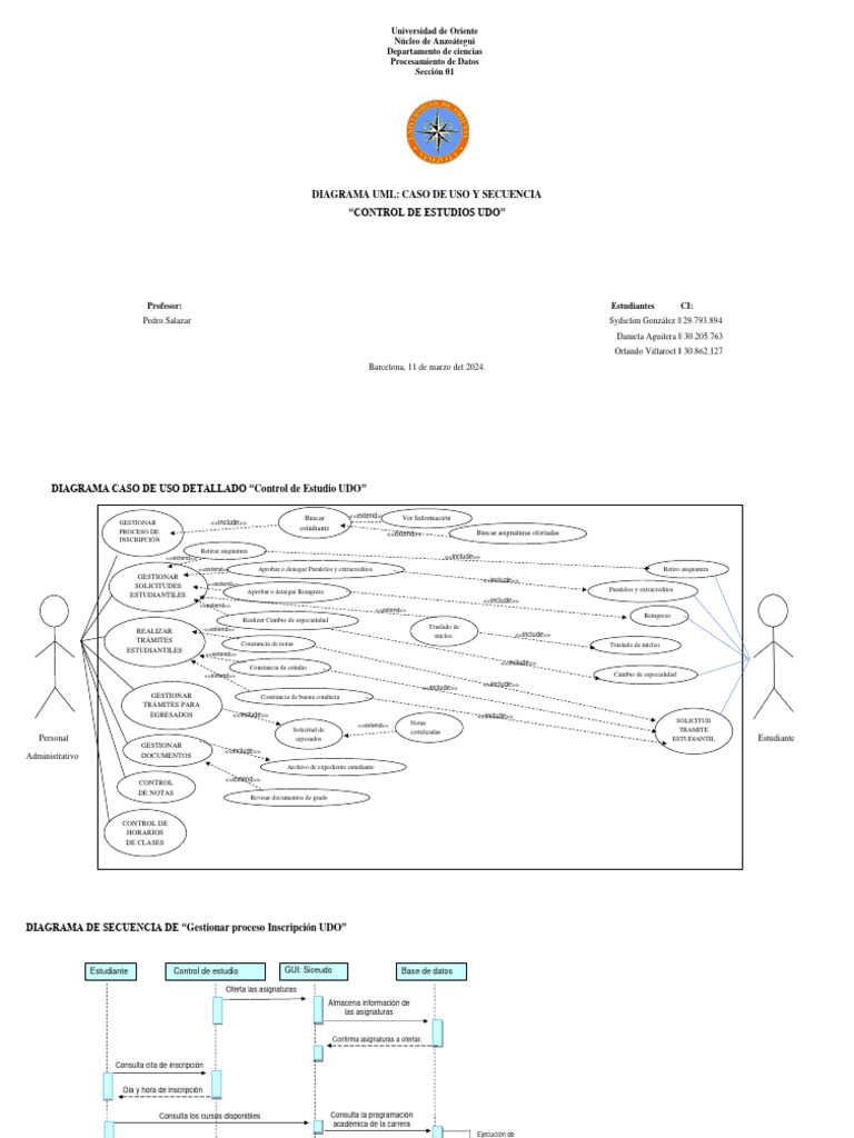 Diagrama UML: Control de Estudios UDO | PDF | Lenguaje de modelado ...