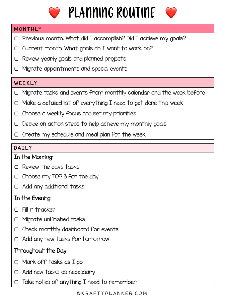 Daily, Weekly, Monthly Planning Guide | PDF | Career & Growth | Business