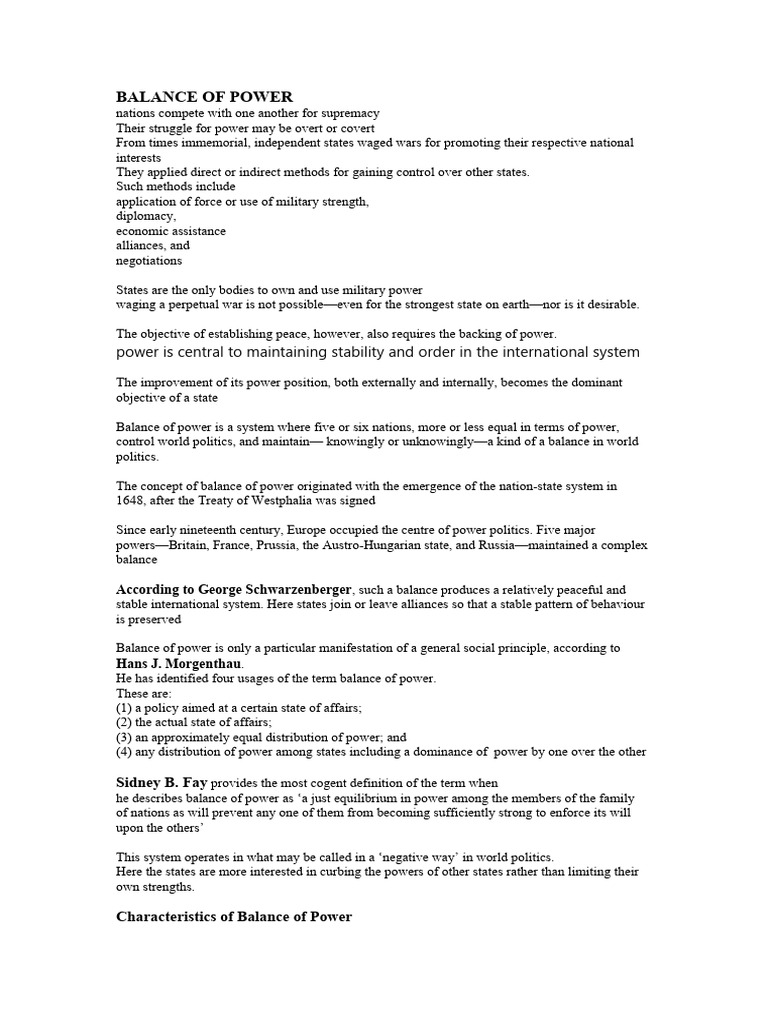 Balance of Power | PDF | European Union | World Politics