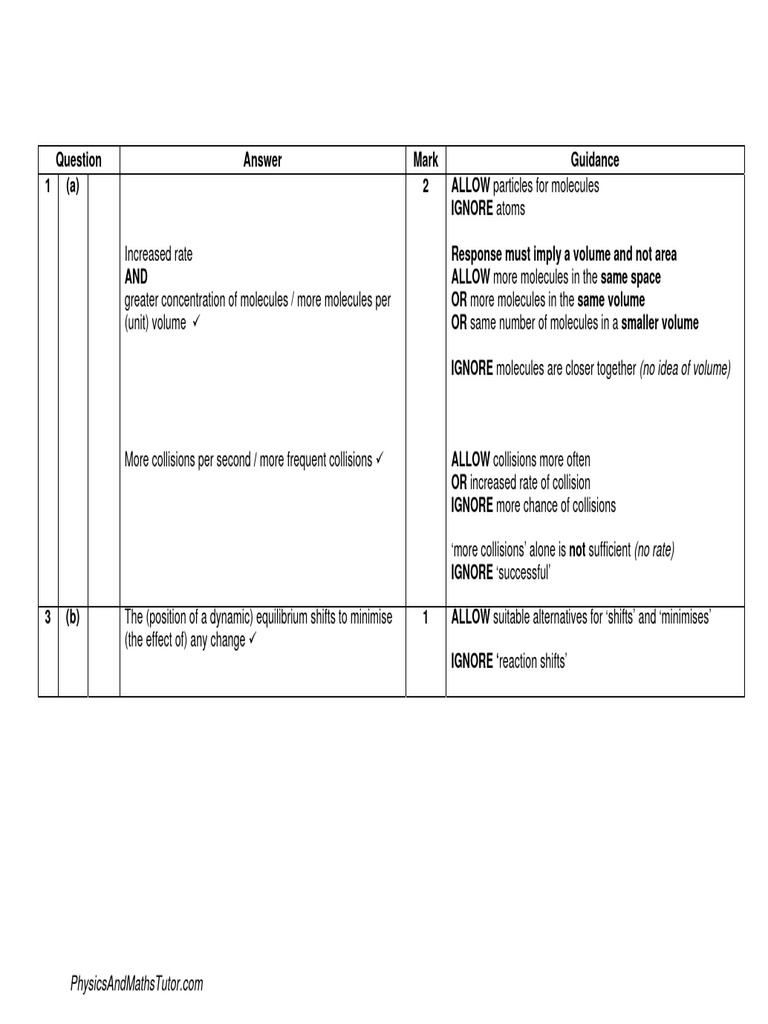 Reaction Rates & Equilibrium 1 MS | PDF | Chemical Reactions | Chemical ...