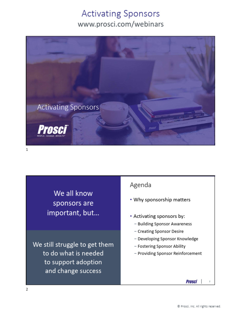 Prosci Activating Sponsors Webinar Slides 2021 | Download Free PDF ...