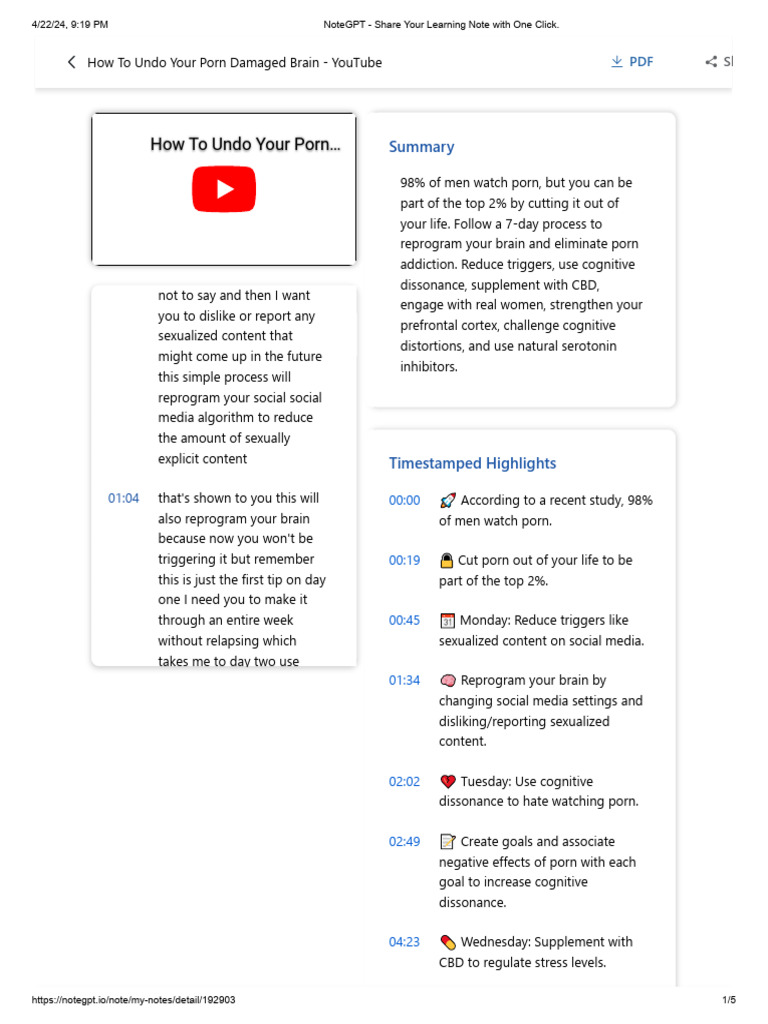NoteGPT - Share Your Learning Note With One Click | PDF | Reward System | Dopamine