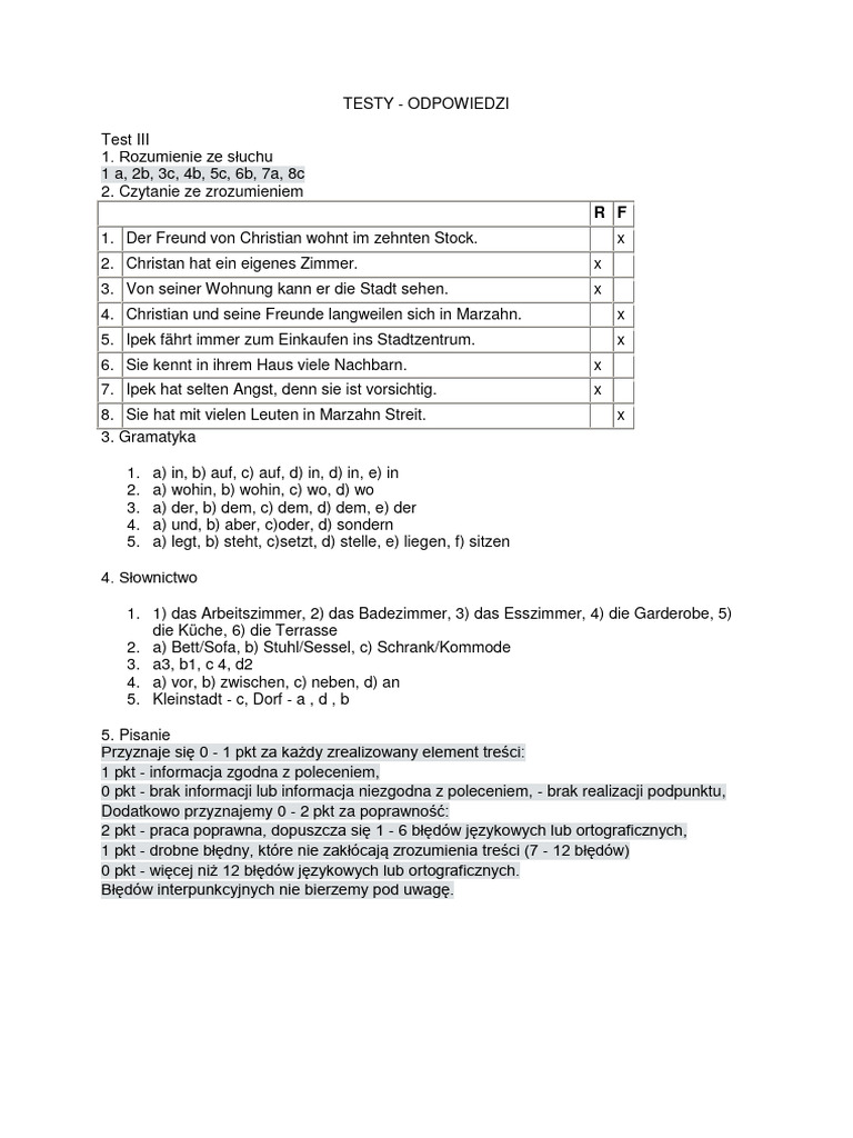 Odpowiedzi Sprawdzian Kompass 2 PDF Free | PDF