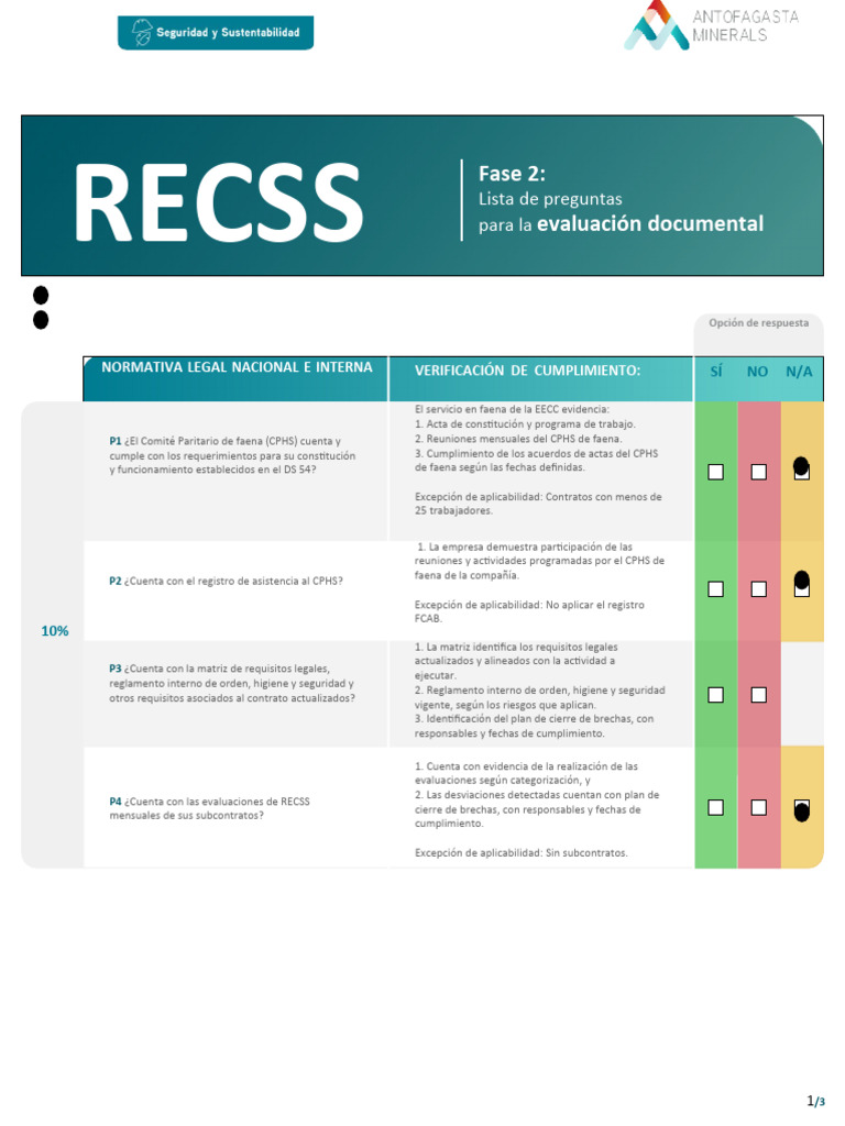 Hojas de Preguntas RECSS FASE 2 DOCUMENTAL | PDF