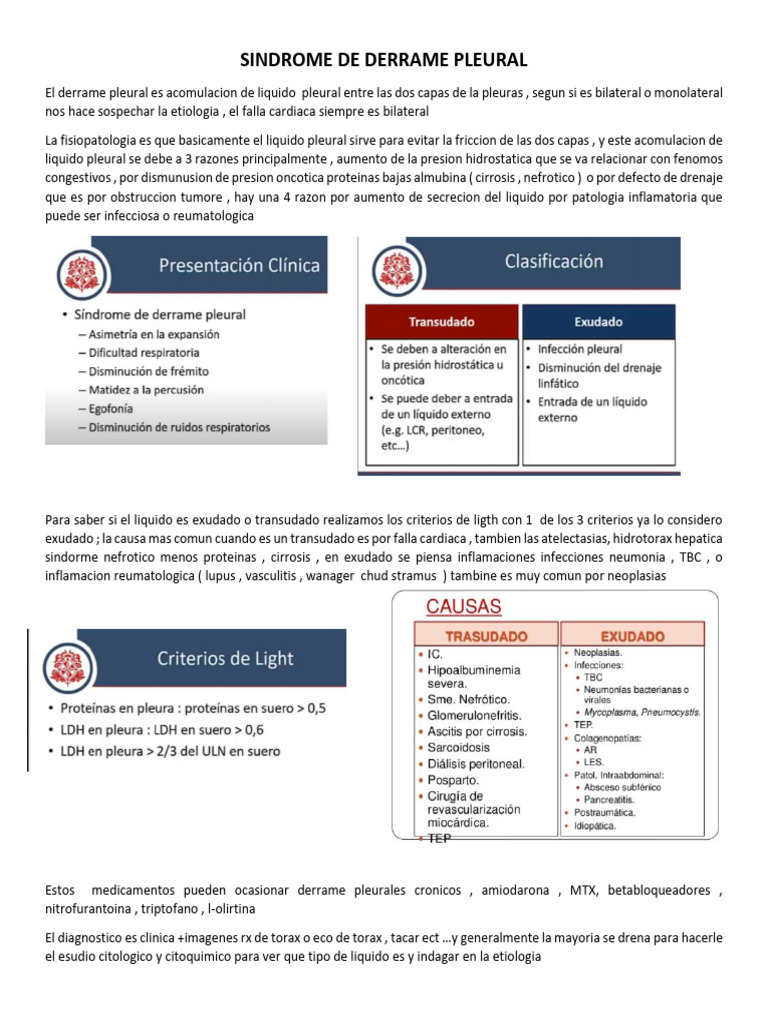 Causas y Diagnóstico del Derrame Pleural | PDF | Especialidades Medicas | Enfermedades y trastornos
