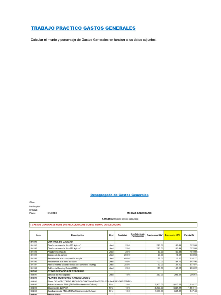 Ejm - Desagregado GG Peralta Flores | PDF