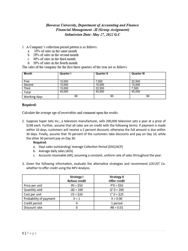 FM - Ii Assignment | PDF | Discounting | Economies