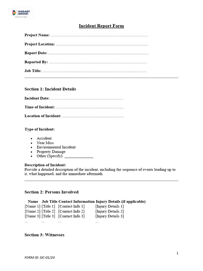 Incident Report Form | PDF