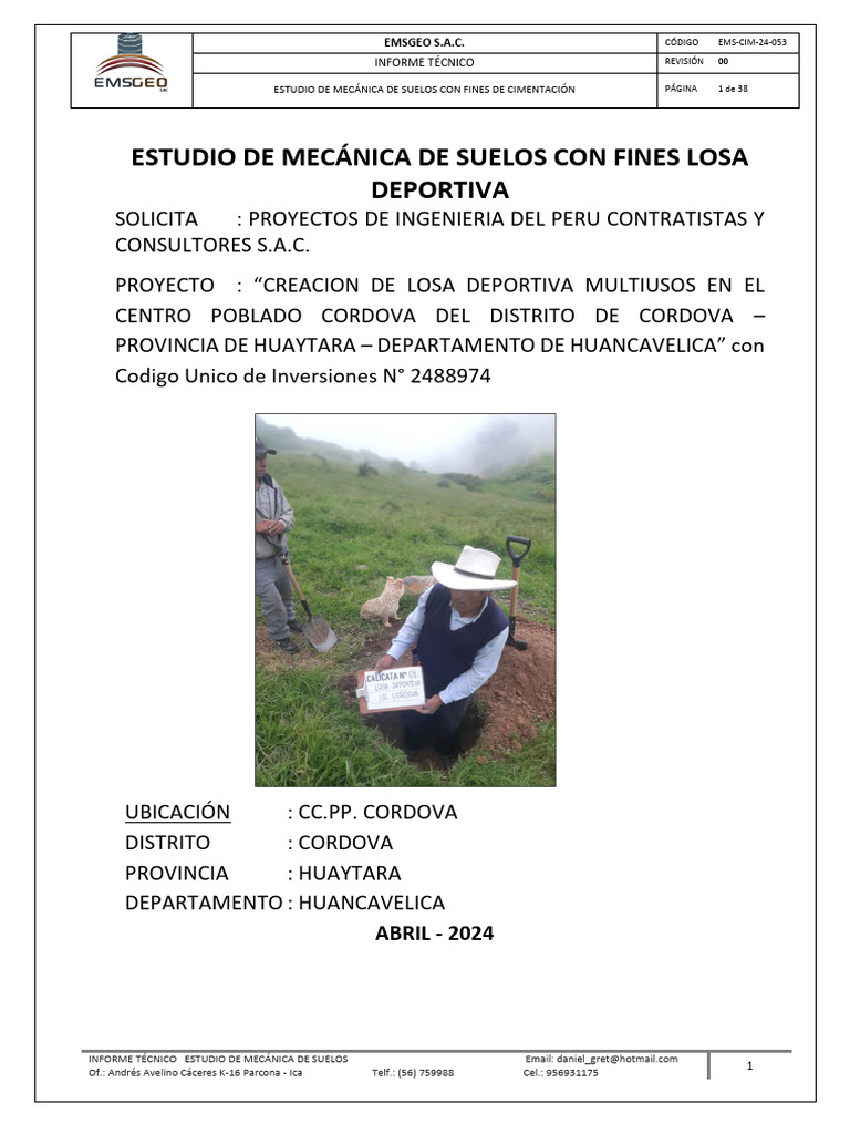 Estudio de Suelos | PDF | Fundación (Ingeniería) | Roca (geología)