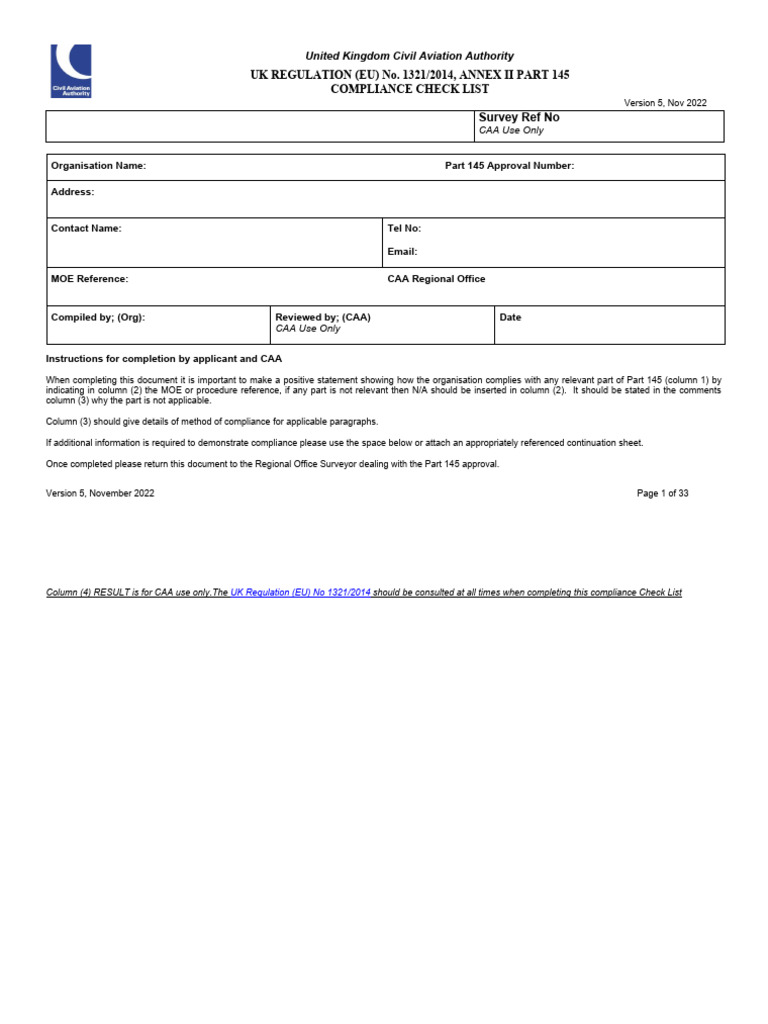 Moa Compliance Checklist Version 5 | PDF | Audit