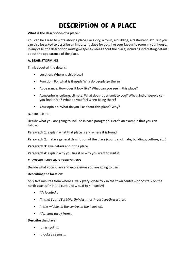 Description of A Place and People | PDF | Home & Garden