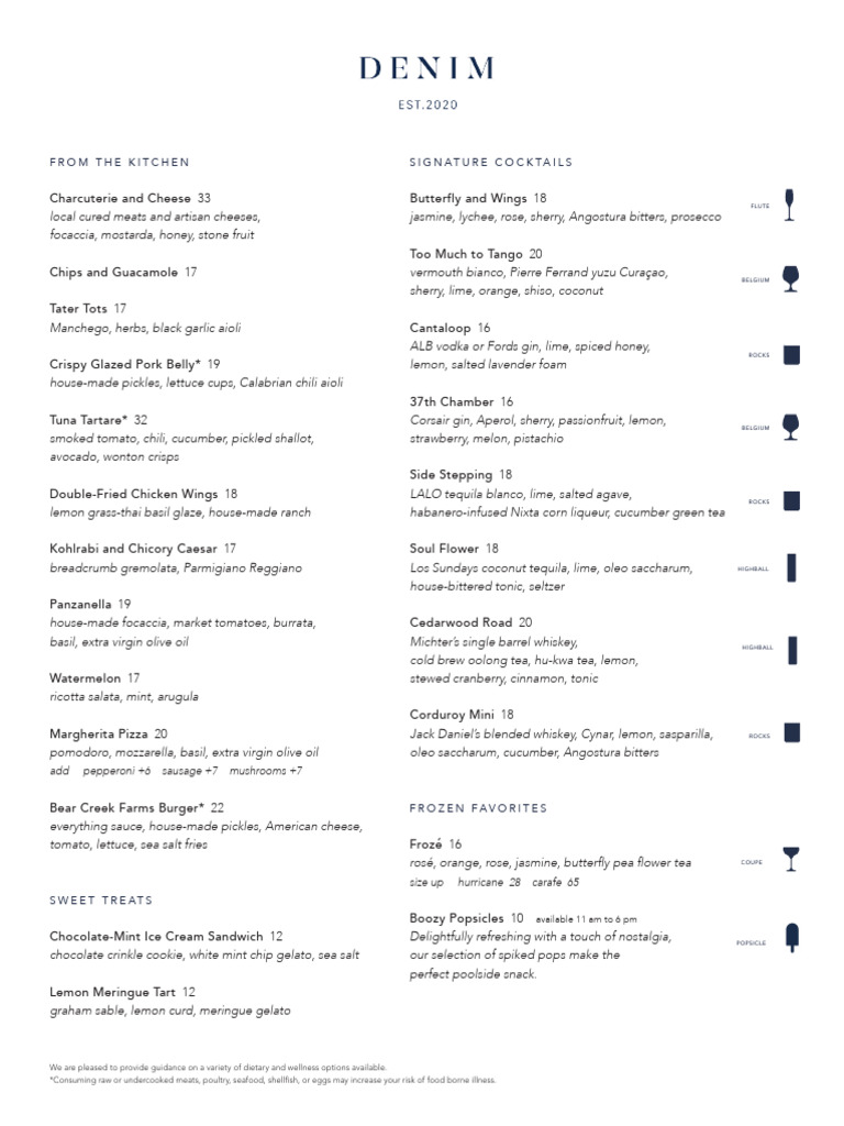 Denim Menu | PDF | Wine | Rose